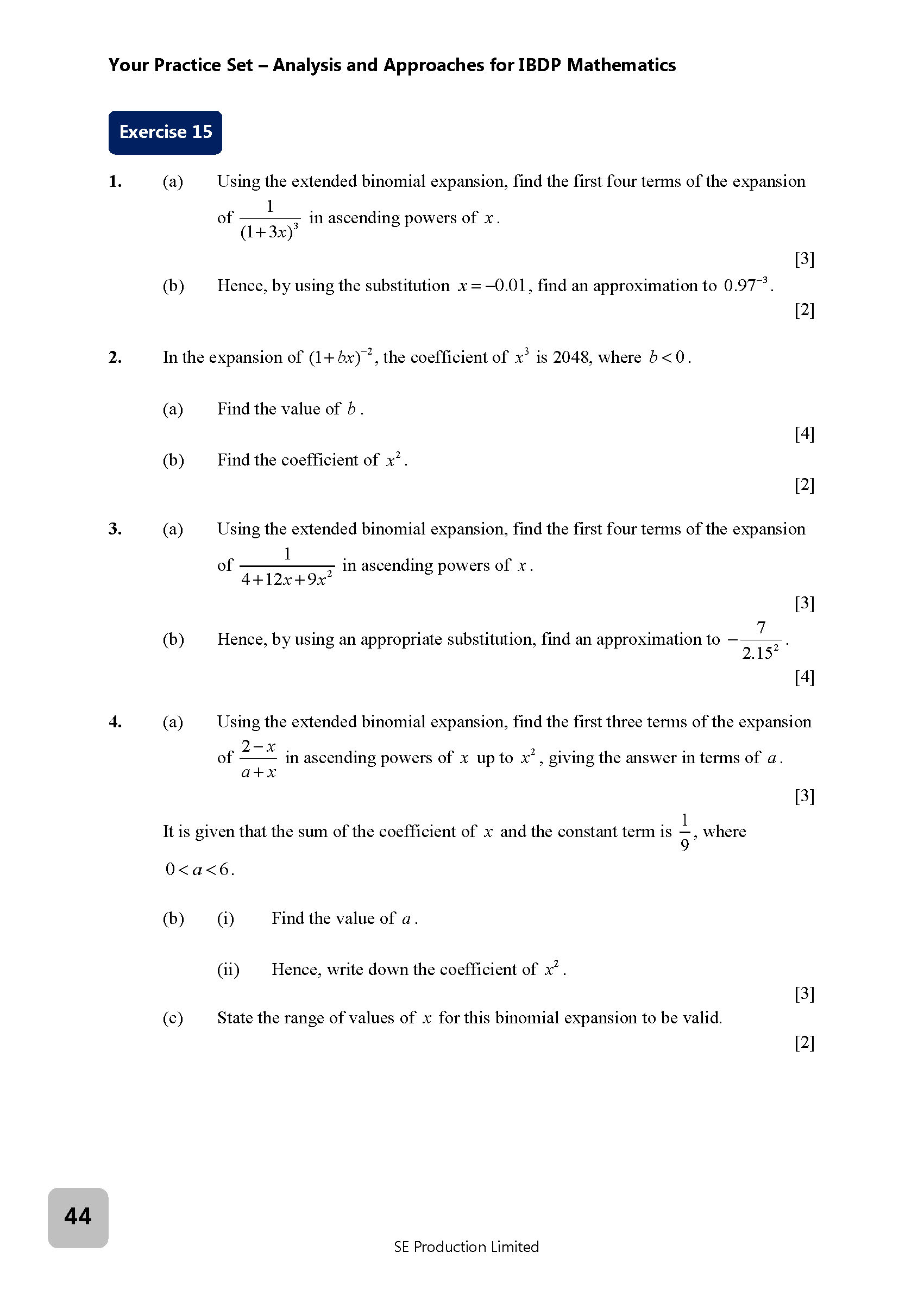【IB Math】Your Practice Set - Analysis and Approaches for IBDP ...