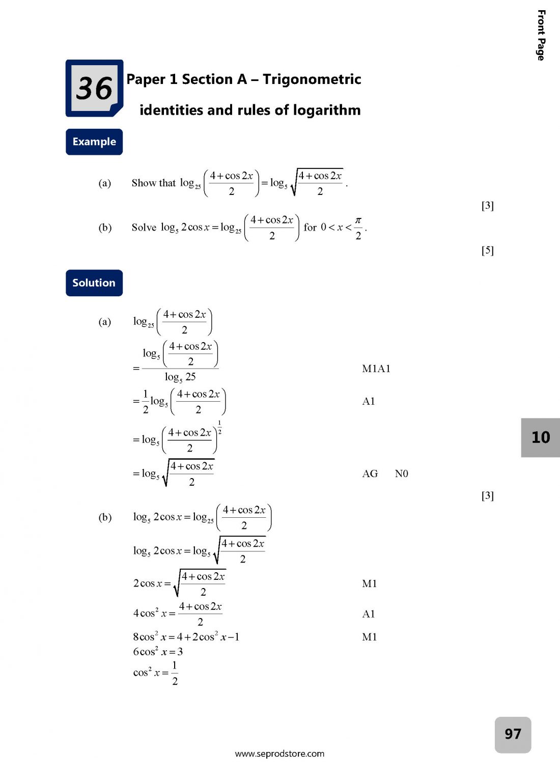 【IB Math】Your Practice Set - Analysis and Approaches for IBDP ...