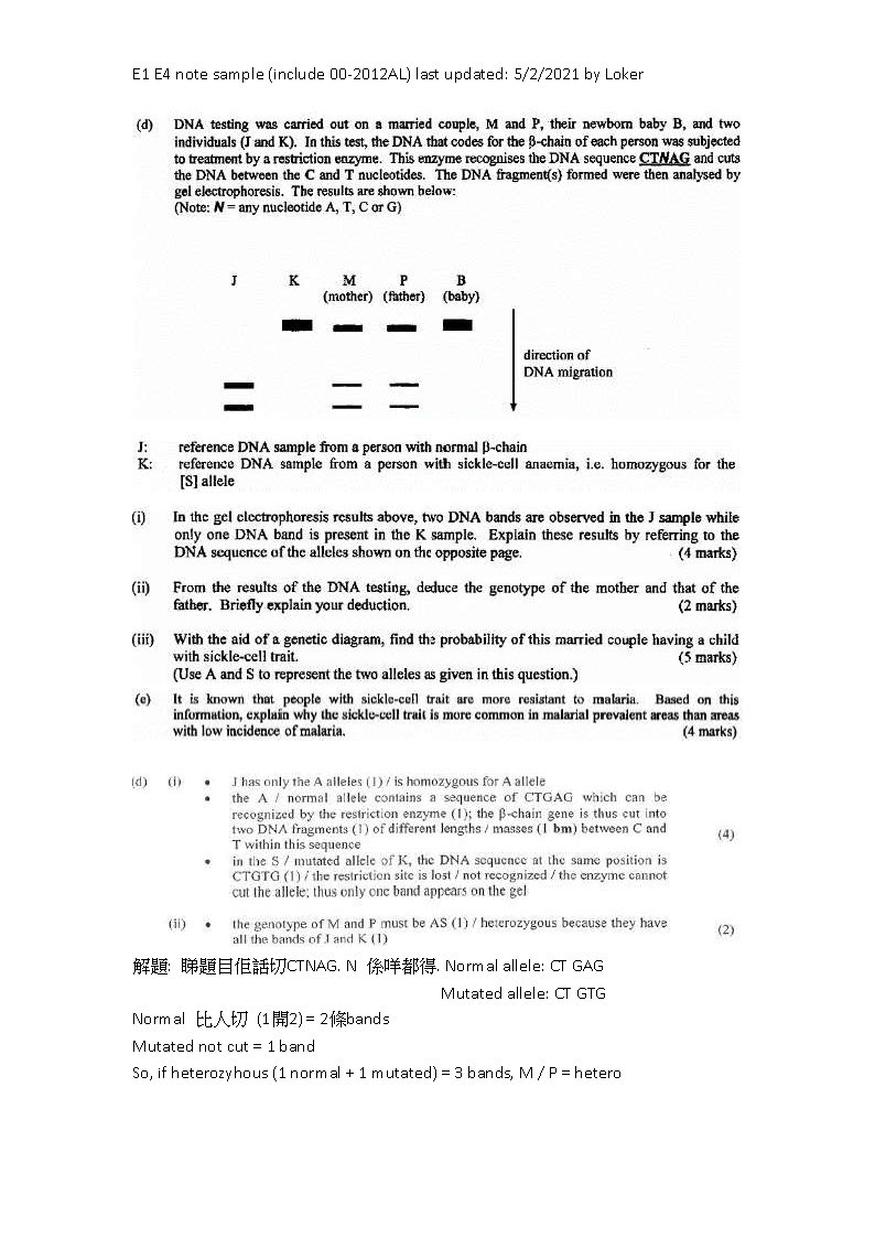 【DSE 生物】自製5**Elective (E1 +E4) 百頁解題all you need to know合集 - Flowclass ...